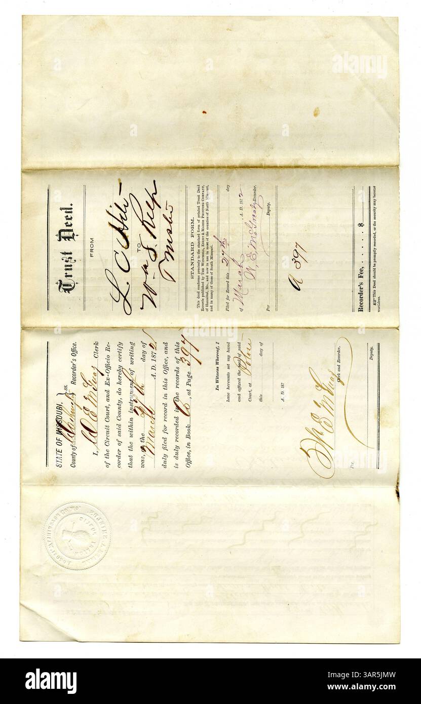 A deed of trust from Lewis Cass Hite and William S. Reefe, securing a ...