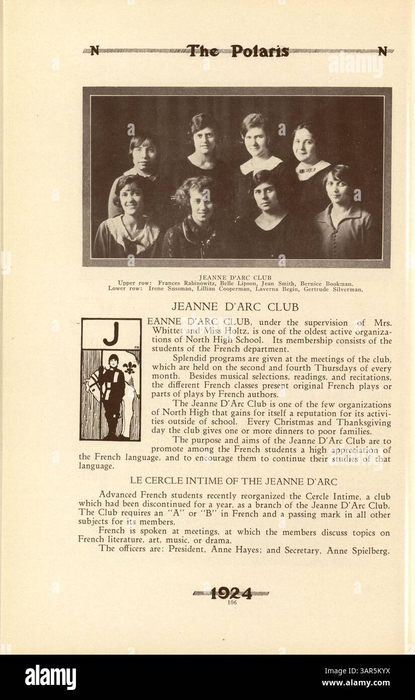 The North High School 1924 yearbook, titled Polaris, showcases the students, teachers, athletic ...
