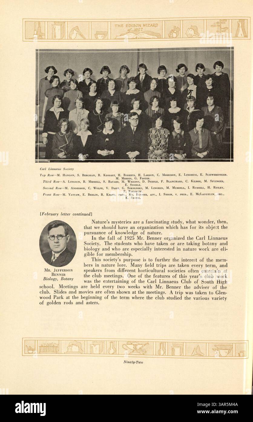 The 1927 Wizard yearbook from Edison High School captures the key ...