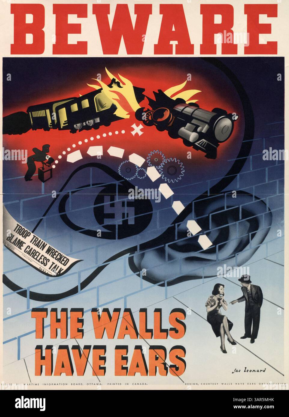 In this illustration, a man talks to a woman, and a dotted line leads ...