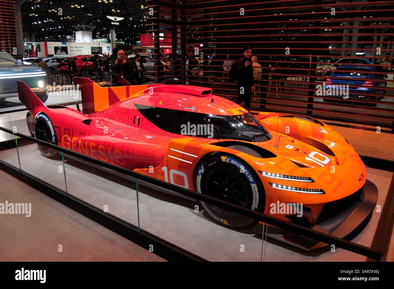 A Genesis Magma Racing GMR-001 Hypercar vehicle is seen on media day at ...