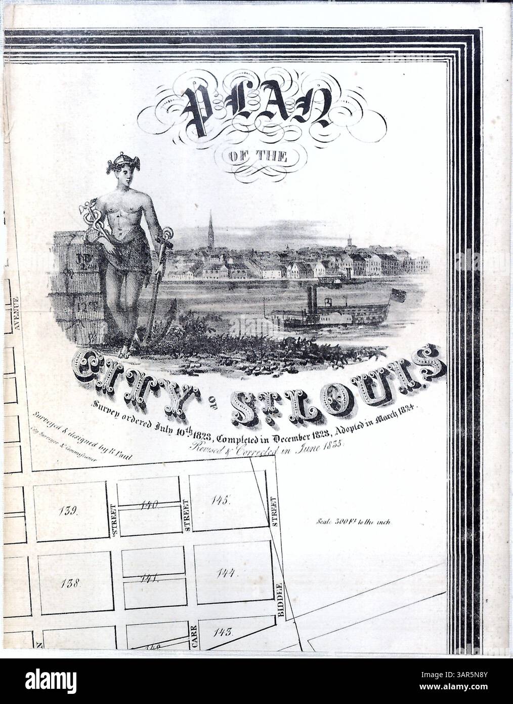 This 1835 revision of the St. Louis Atlas includes a detailed plan ...