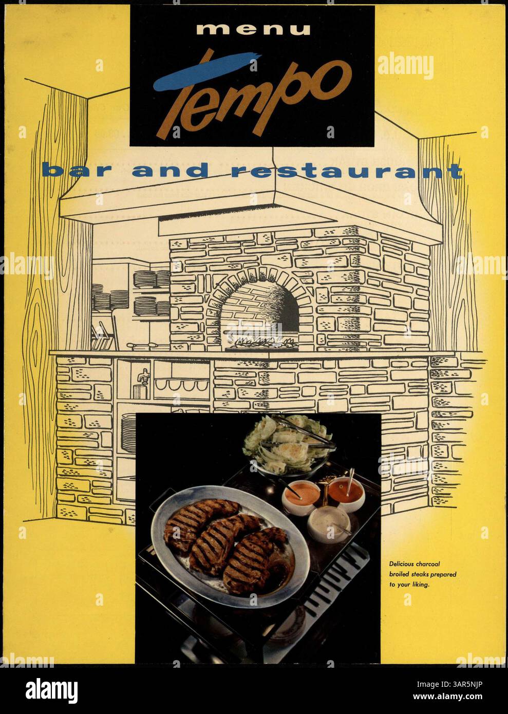 The Tempo Bar and Restaurant Menu features a bi-fold design with images ...