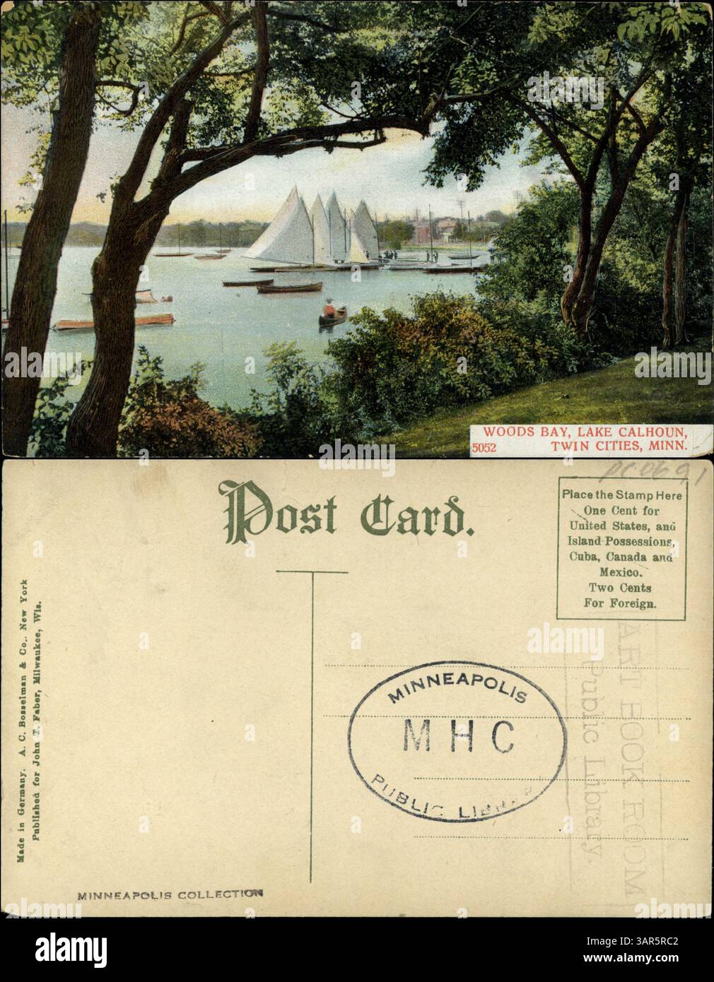 A photograph depicting Woods Bay on Lake Calhoun in the Twin Cities ...