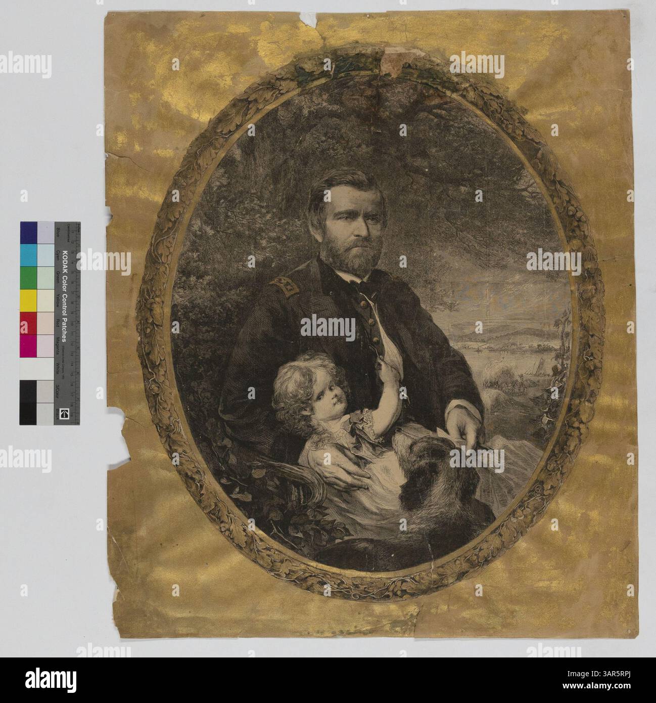 This portrait depicts Ulysses S. Grant, the 18th President of the ...