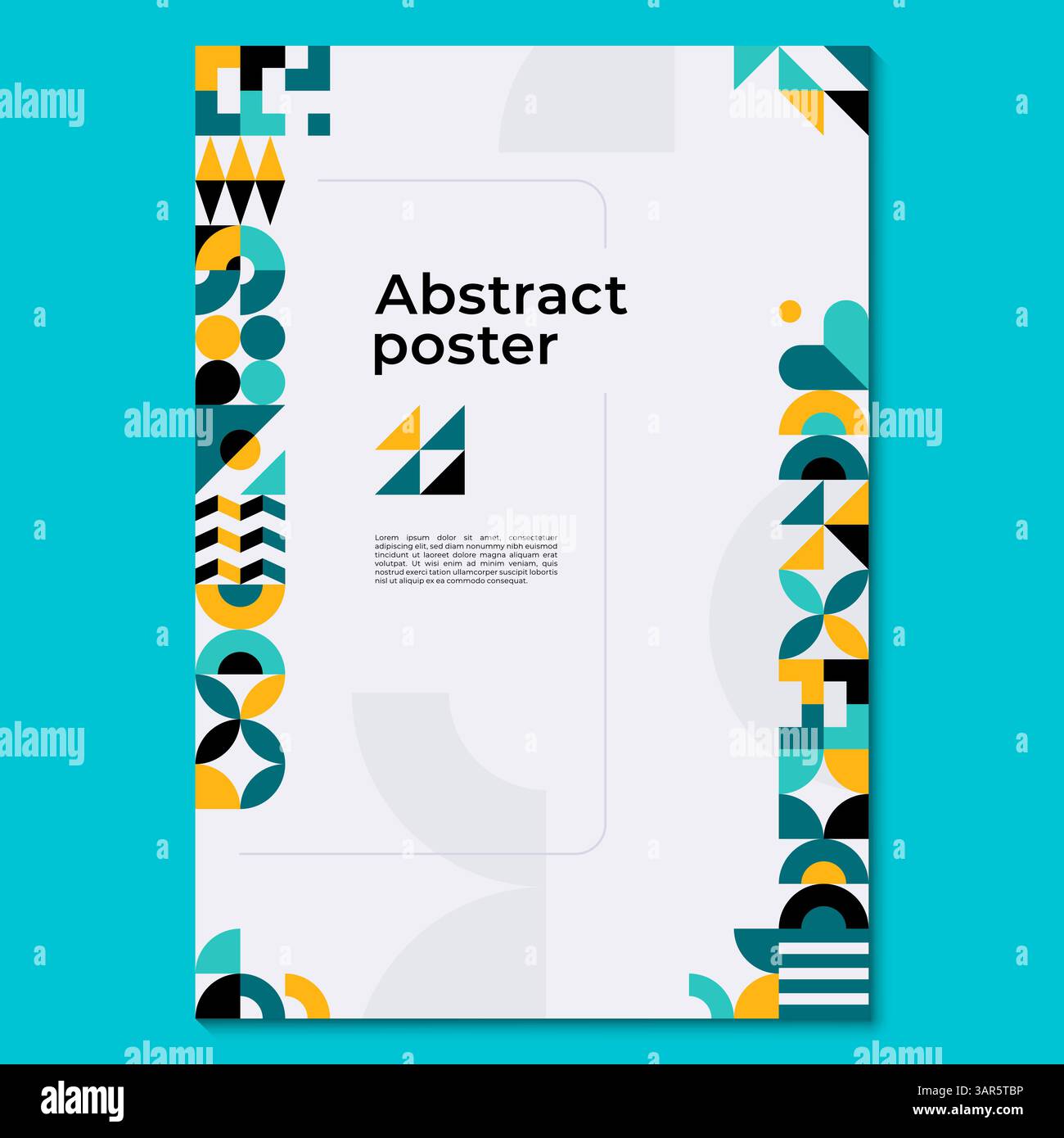 Abstract poster with geometric shapes pattern. Vector cover template or ...