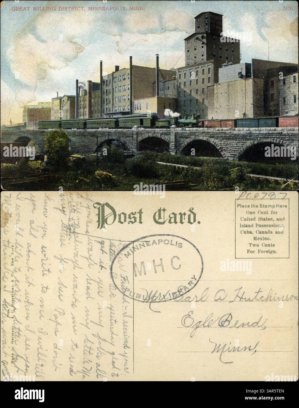 A historic view of the Great Milling District in Minneapolis, showing ...