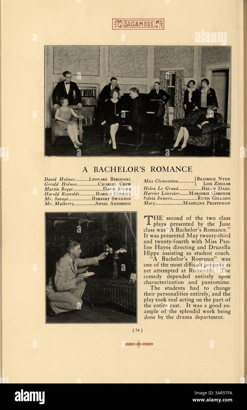 The 1928 Roosevelt High School yearbook, Sagamore, highlights student ...