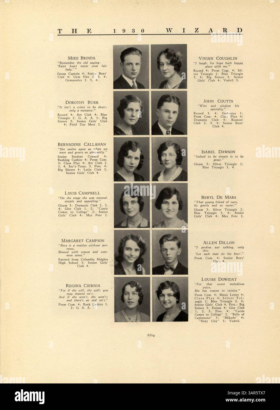 The 1930 Edison High School yearbook, Wizard, captures the significant ...
