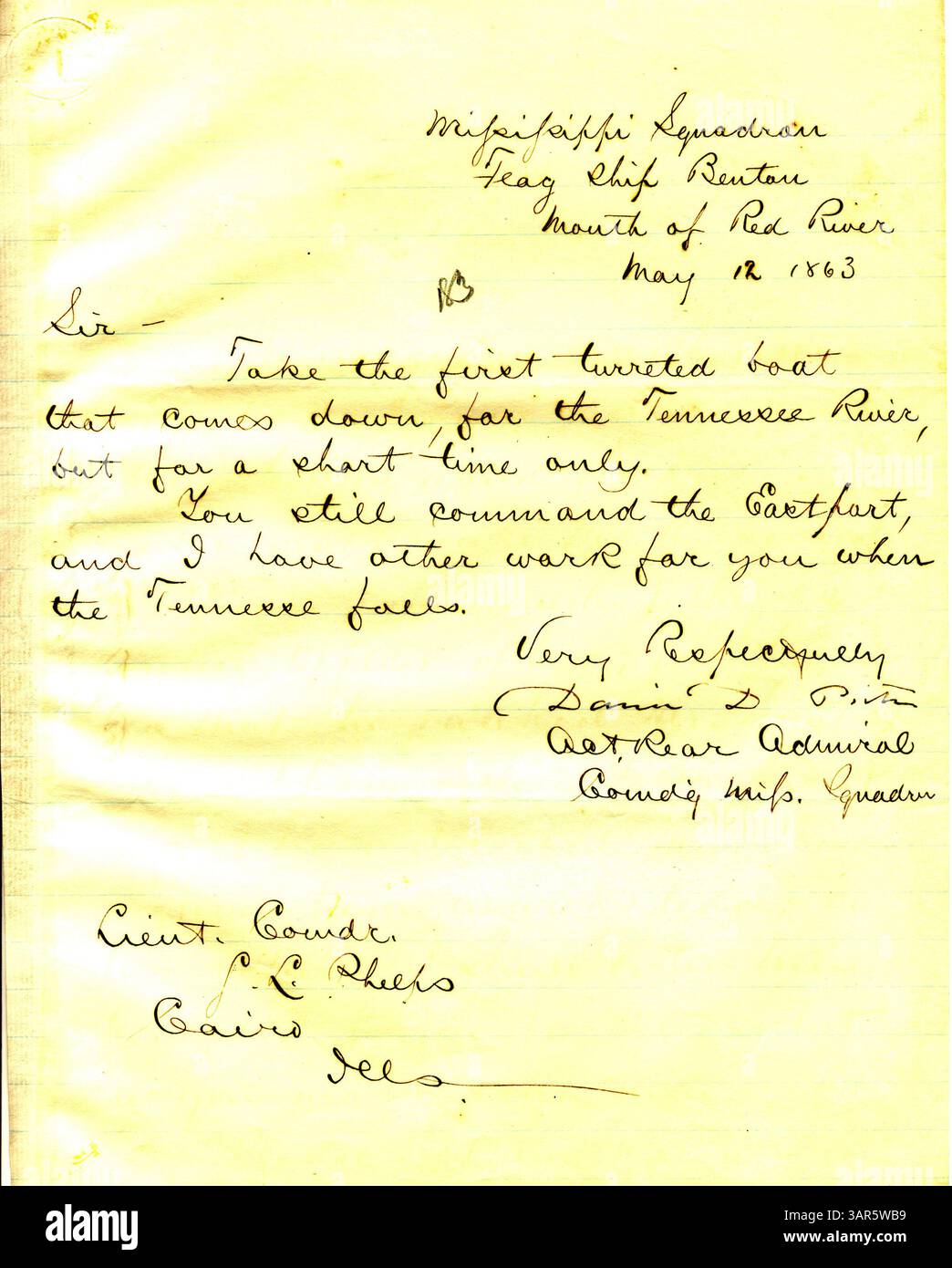 A letter from David D. Porter, commanding the U.S.S. Benton, to Seth ...