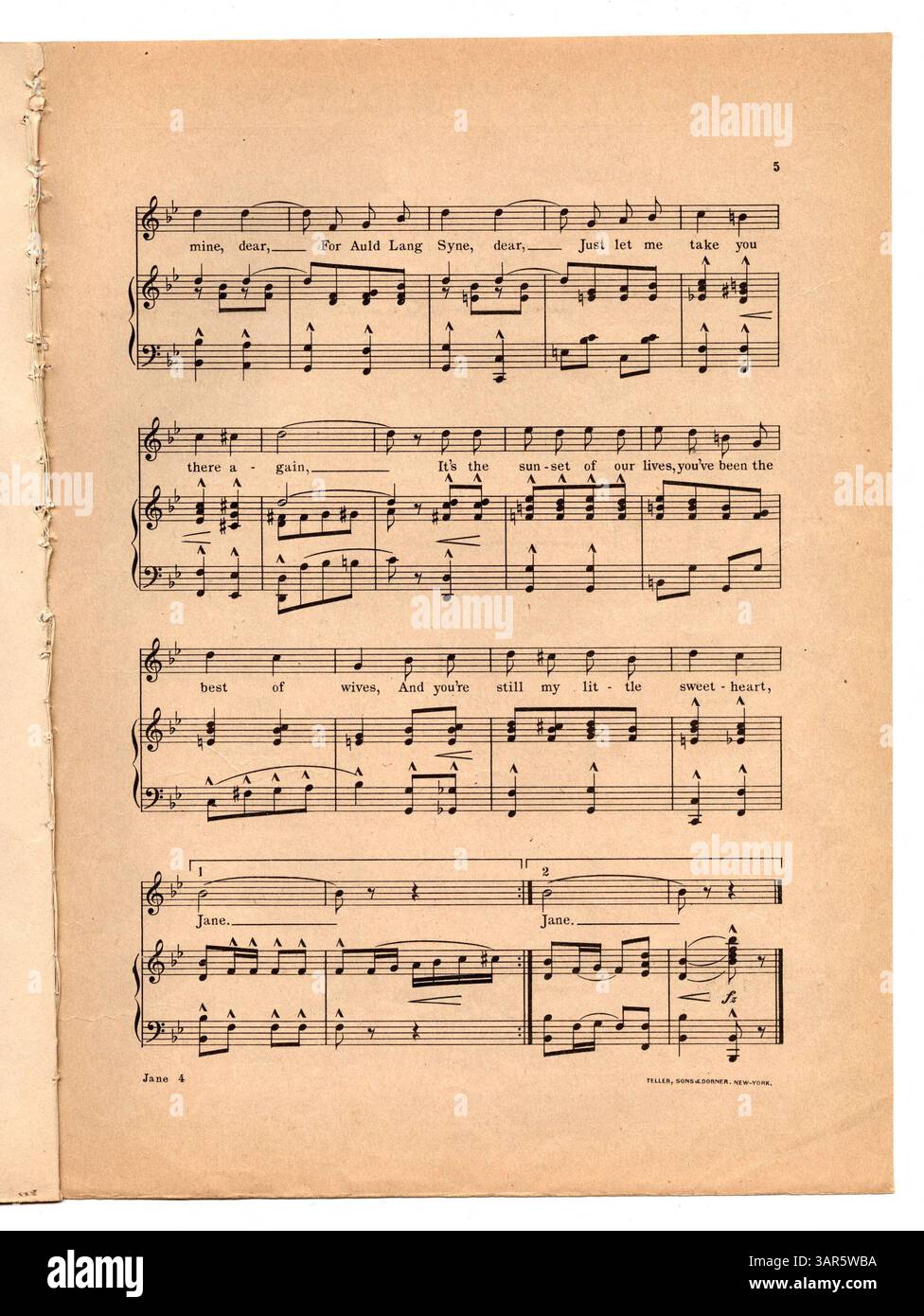The sheet music for 'Jane Jane' from Shapiro, Bernstein & Co. features ...