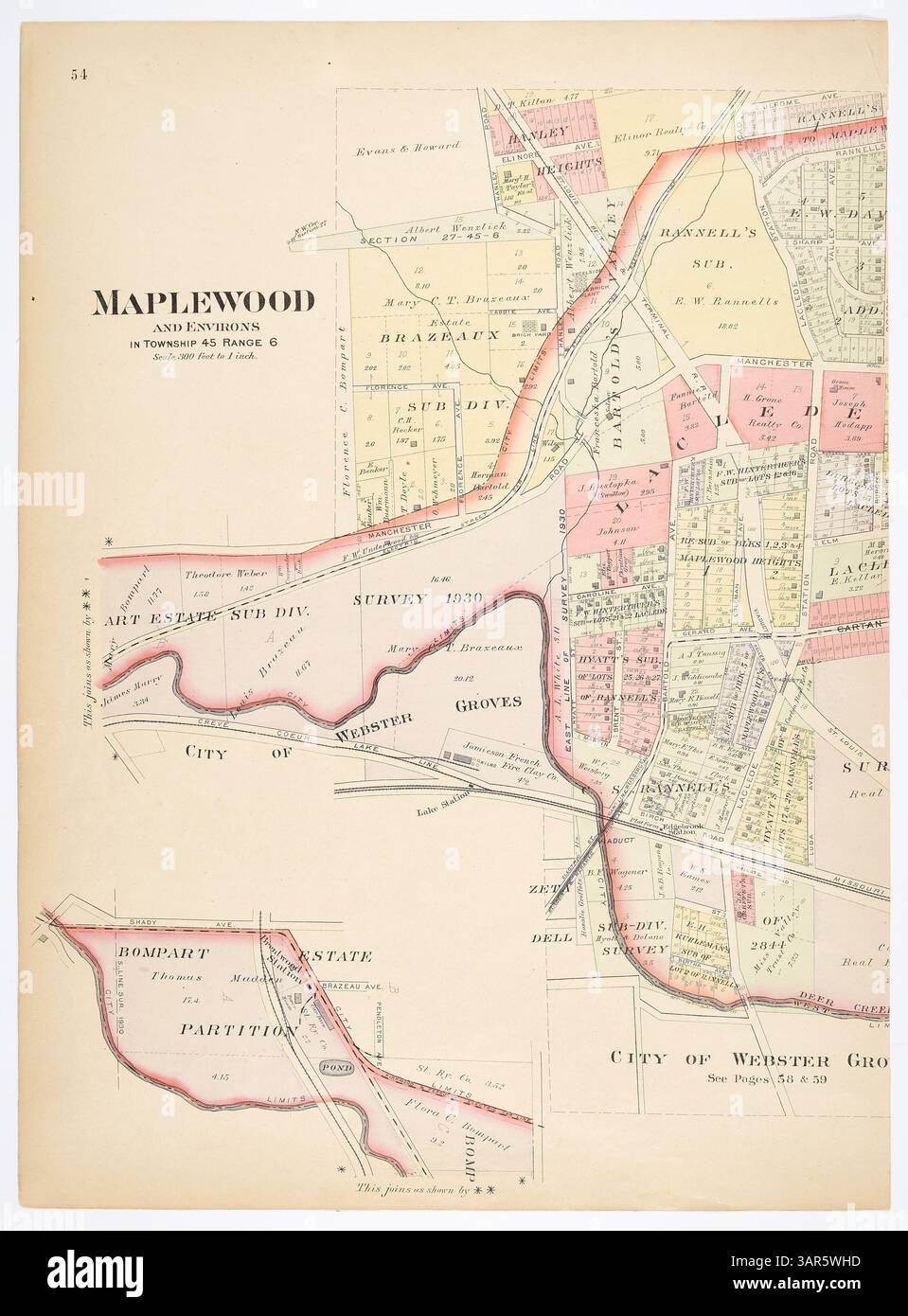 St louis archival maps hi-res stock photography and images - Alamy