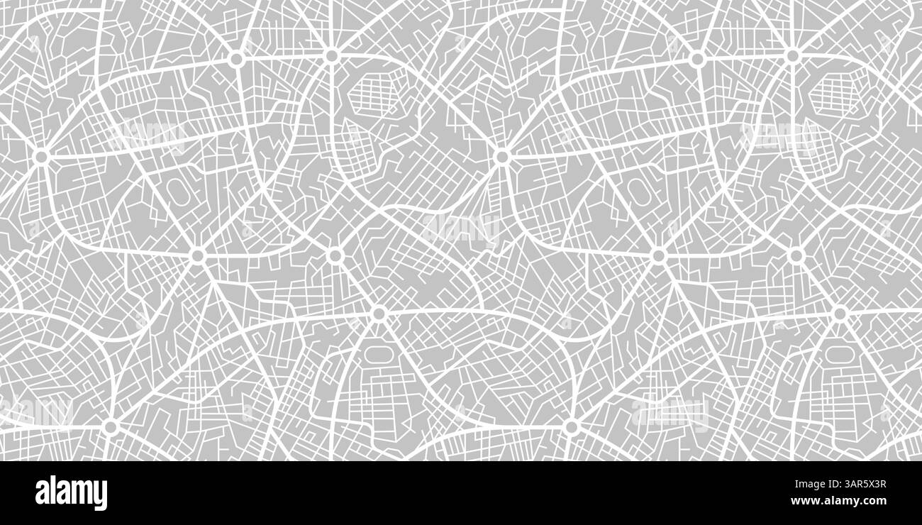 City map plan pattern with road and streets of urban abstract background, seamless vector. City ...