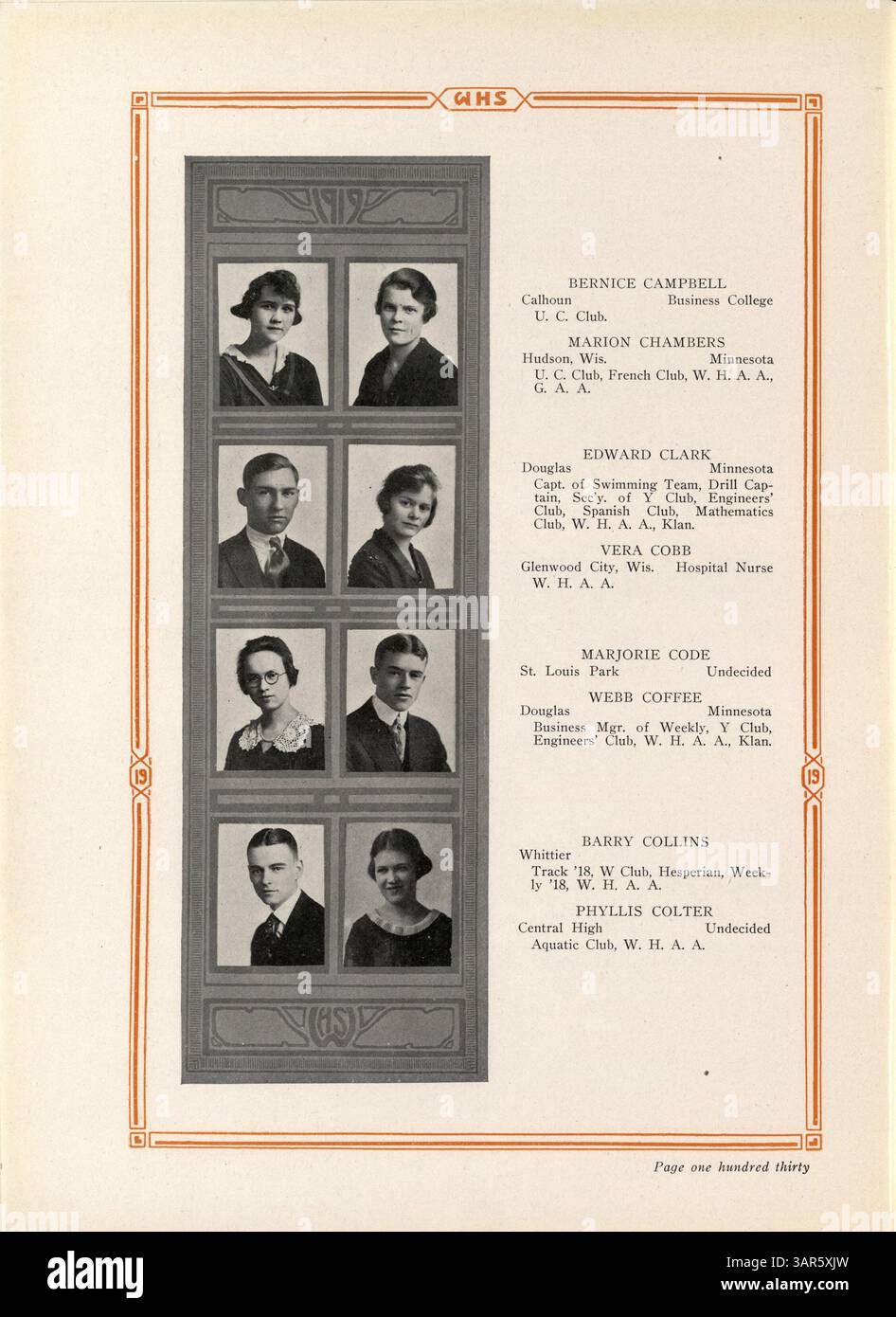 The 1919 'Hesperian' yearbook from West High School documents the ...