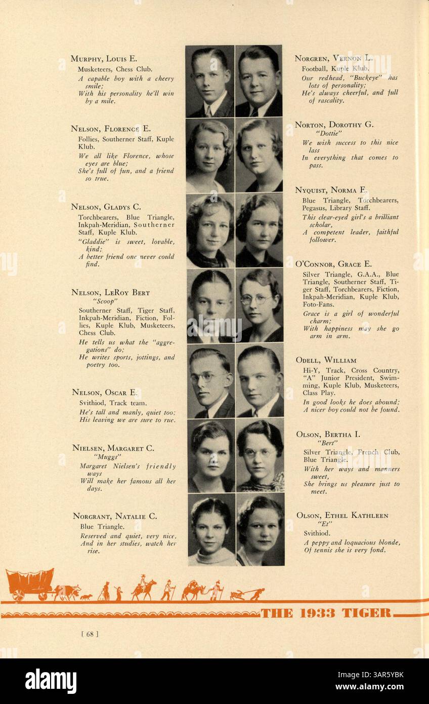 The 1933 South High 'Tiger' Yearbook records the 1932-1933 school year ...