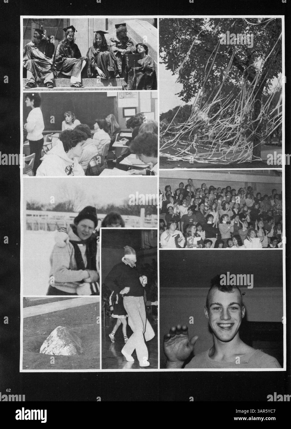 Black graduation 1980s Black and White Stock Photos & Images - Alamy