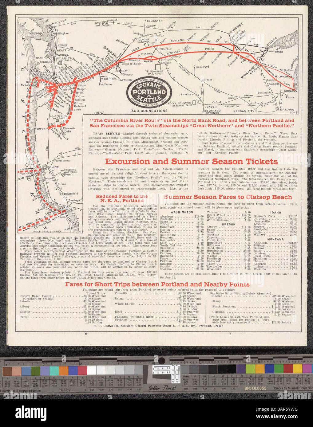 This Columbia River pictorial map by Fred A. Routledge highlights the ...