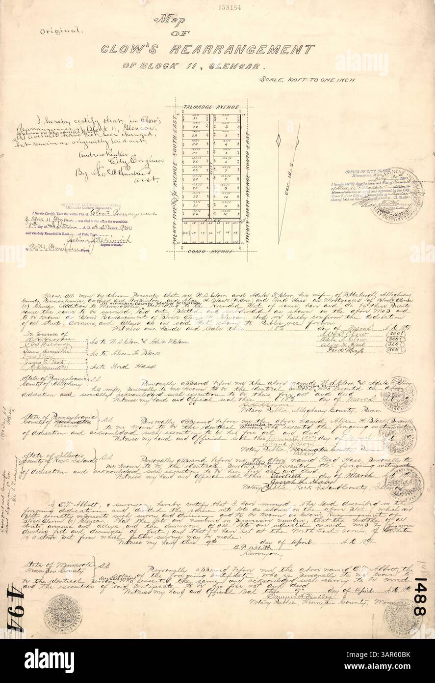 This map illustrates the rearrangement of Block 11 in Glencar, showing ...