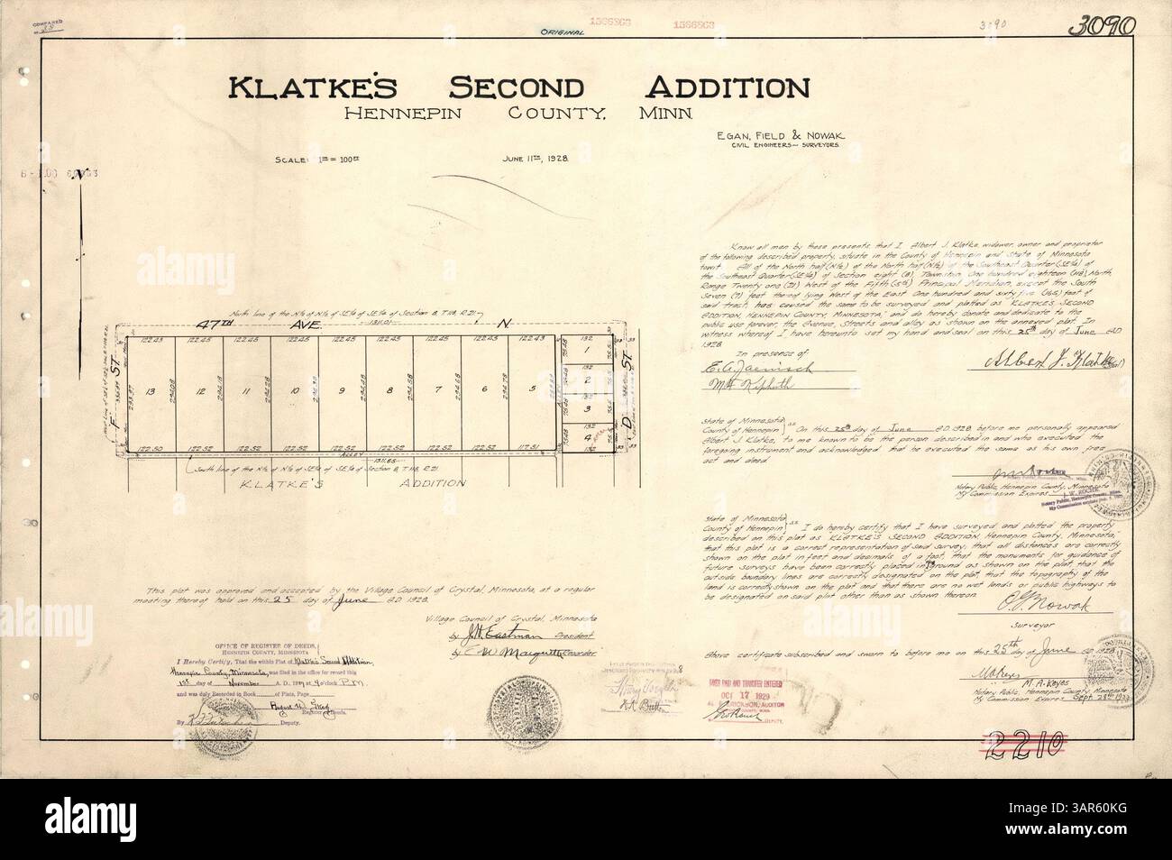 Klatke's Second Addition is a residential development in Hennepin ...