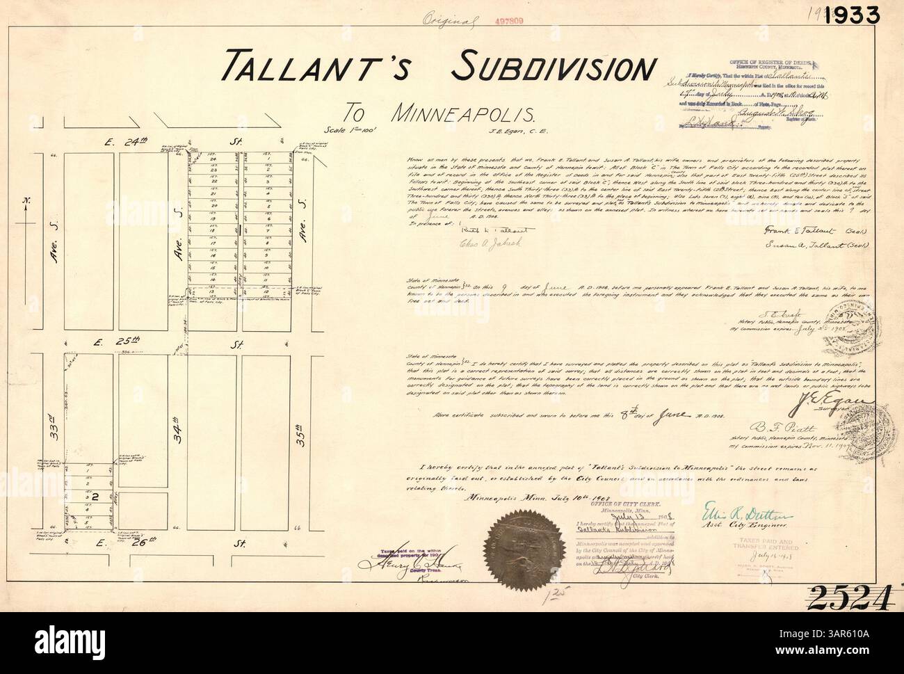 This document details the Tallant Subdivision's proposal to extend into ...
