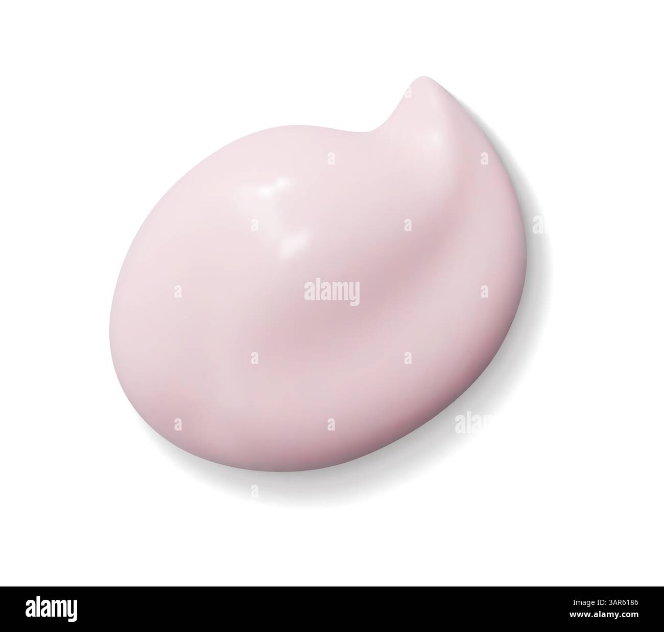 Pink foundation cream swatch, skincare cosmetic drop with smooth ...