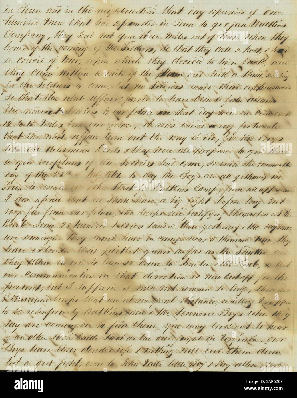 In this letter dated July 29, 1861, H. Janis recounts the chaotic ...