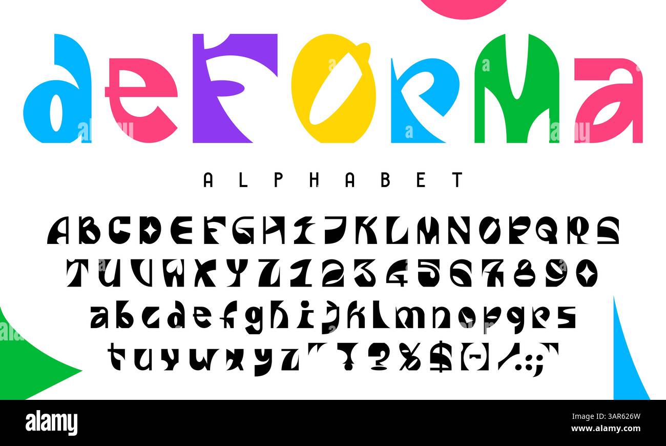 Brutalism font, abstract different figure typeface, aesthetic ...