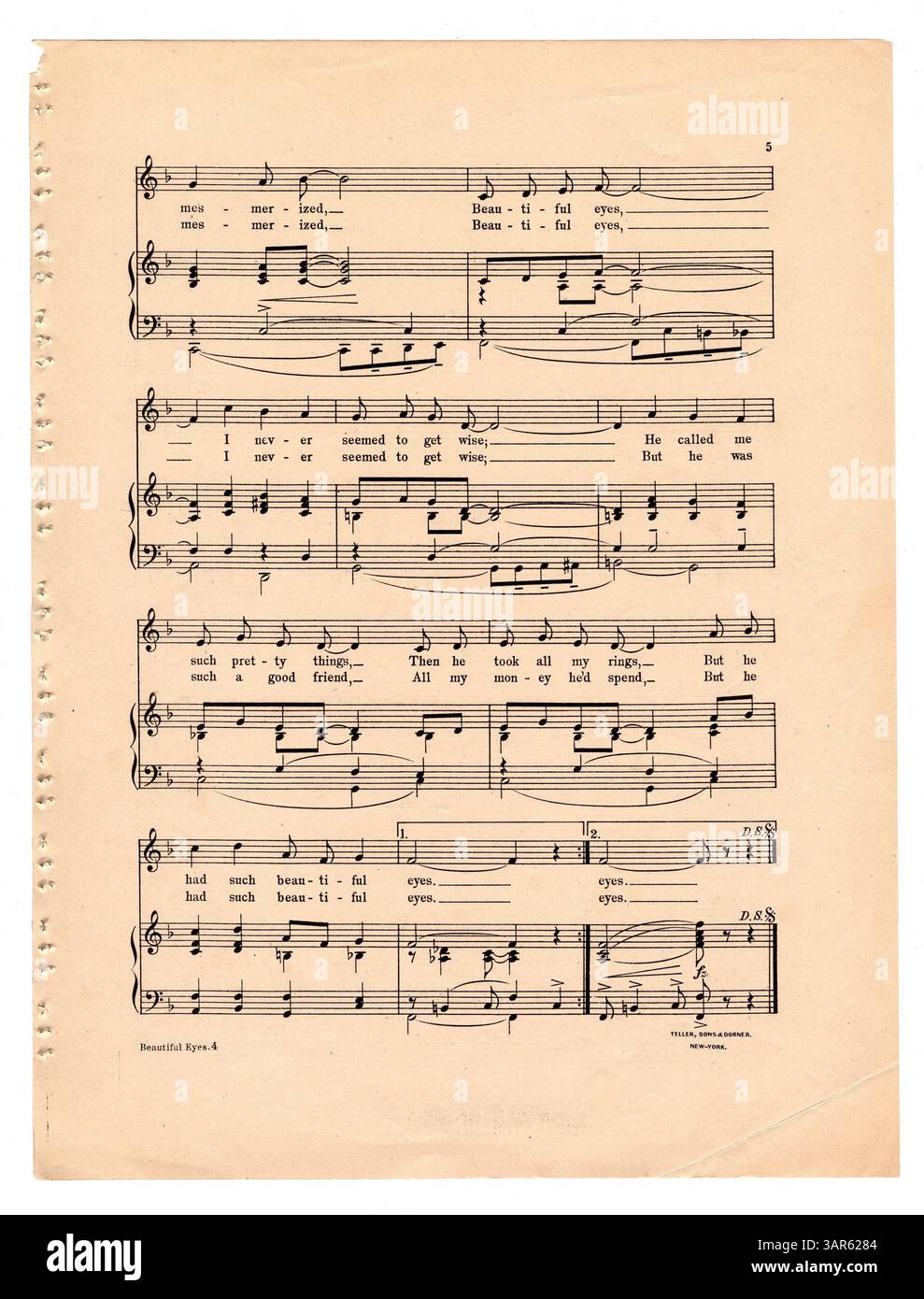 'Beautiful Eyes' is a sheet music piece in the University of Oregon ...