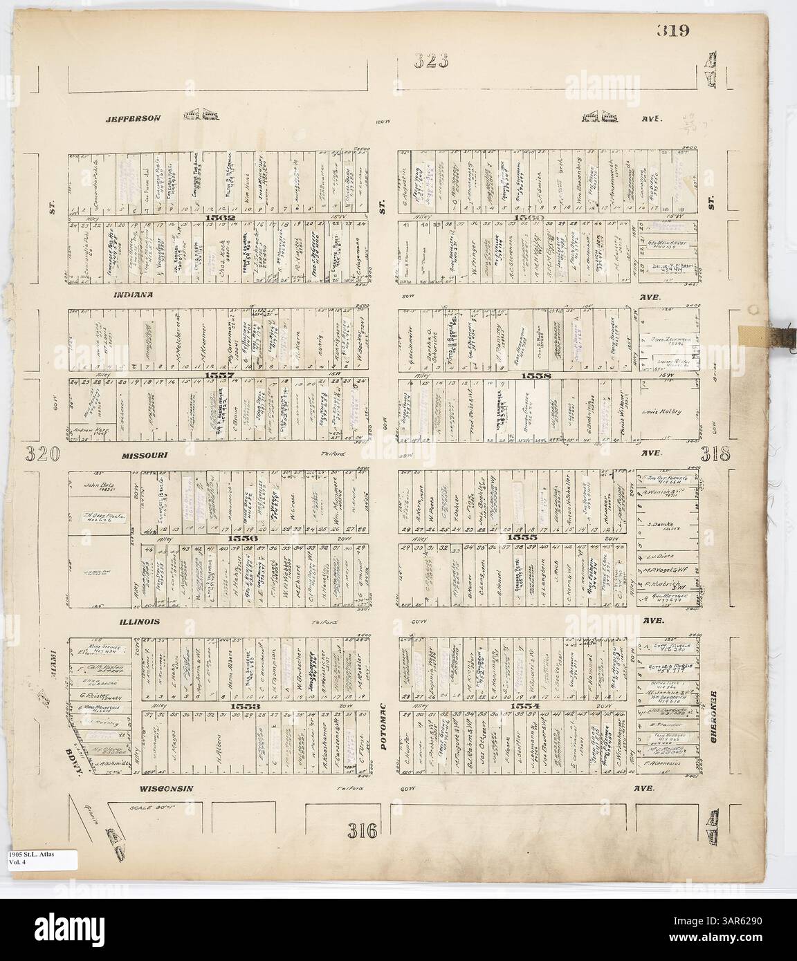 Volume 4 of the Atlas of St. Louis, covering pages 295-422, details the ...