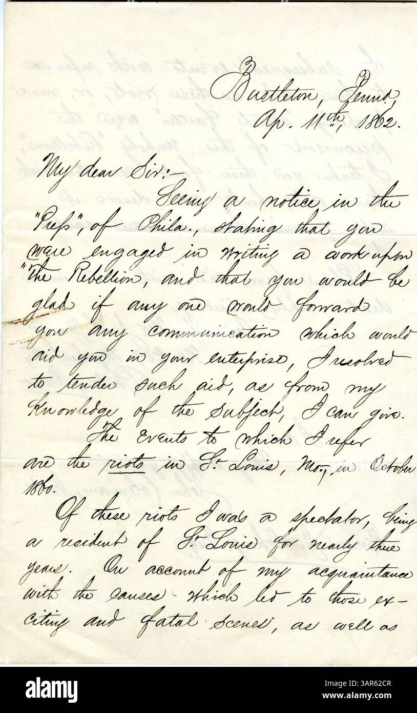 A letter from John Coleman Jr. of Bustleton, Pennsylvania, offering ...