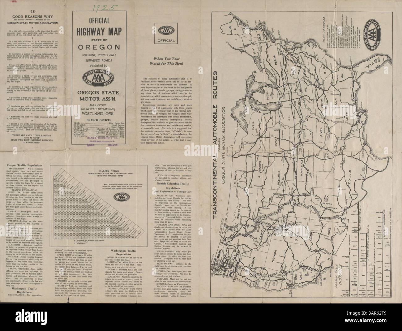 The reverse side of the State Highway Department's map of Oregon ...