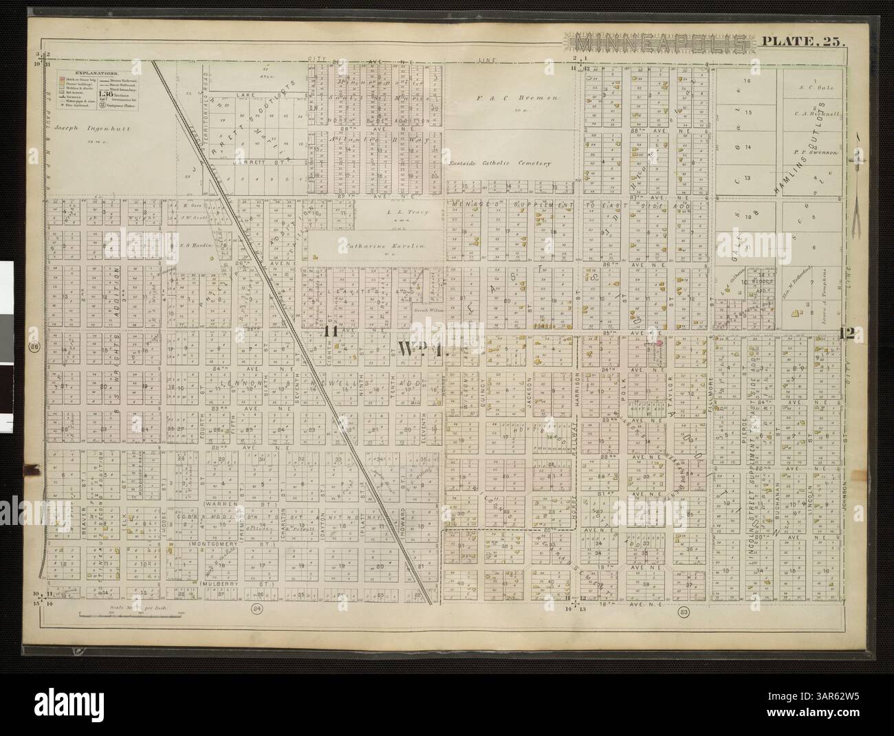 This map shows a complete set of surveys and plats for properties in ...