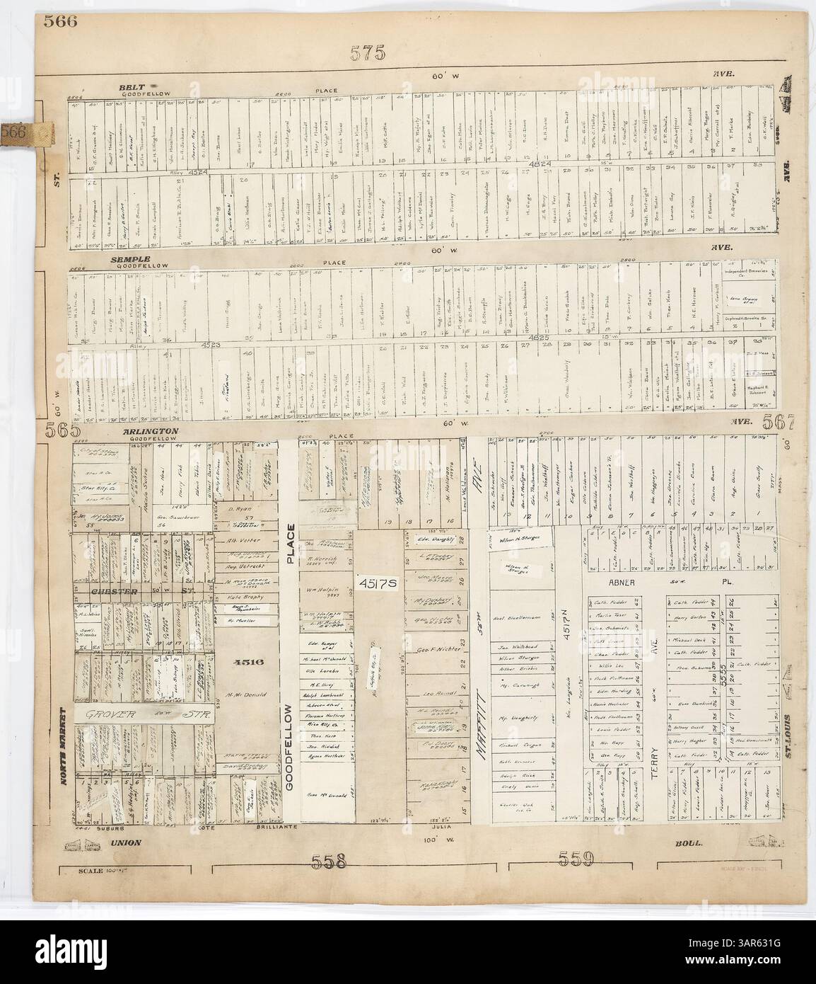 Page 566 from Volume 2 of the Atlas of St. Louis shows detailed maps ...