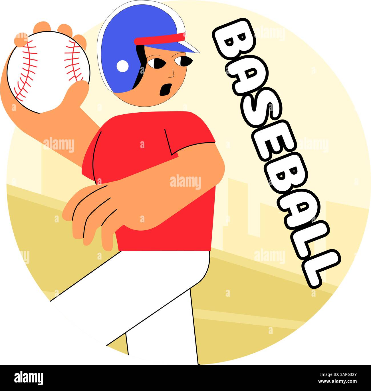 A Baseball Player Sport Vector Illustration featuring an Athlete in ...