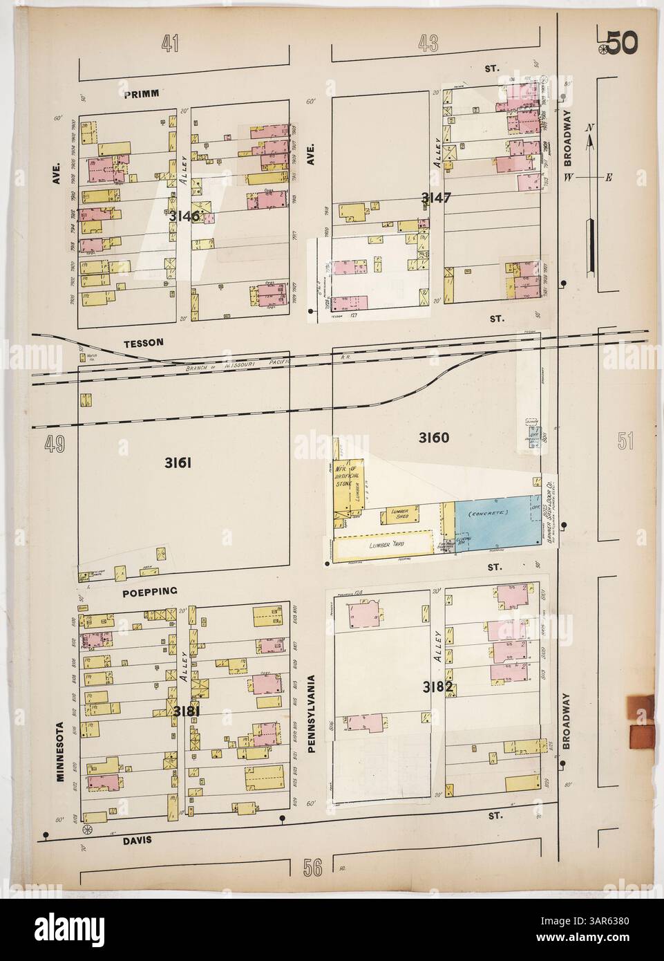 Whipple's 1898 fire insurance map of St. Louis, Missouri, showing ...