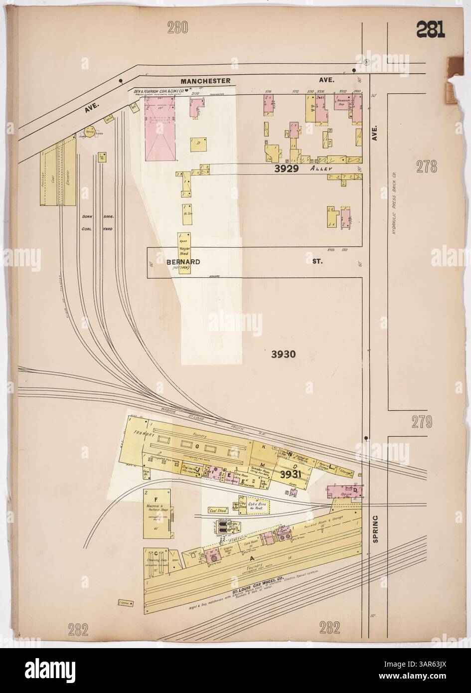 A page from Whipple's 1896 fire insurance map of St. Louis, Missouri ...