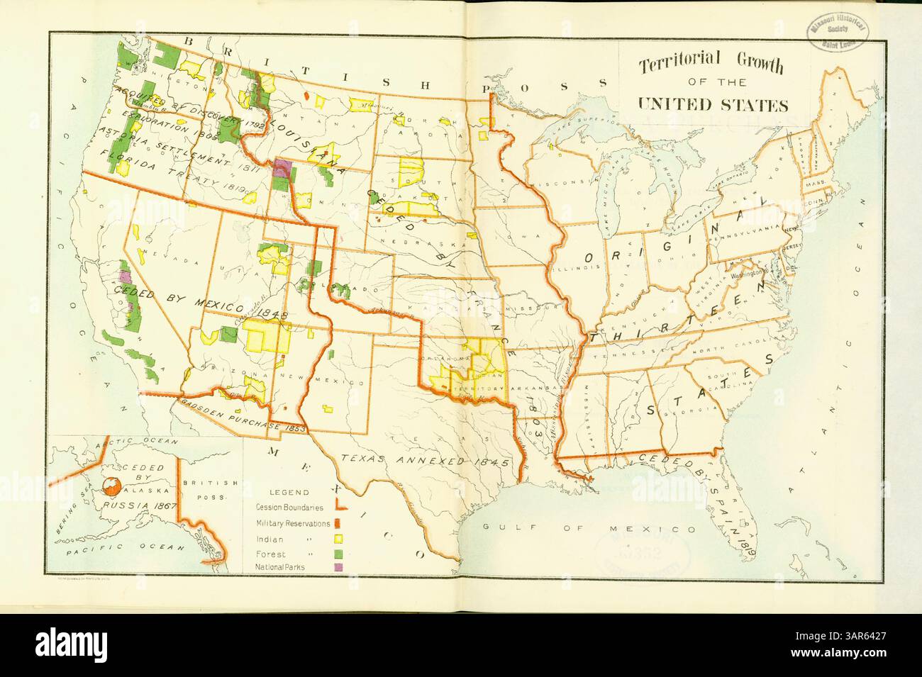 This map illustrates the territorial growth of the United States ...