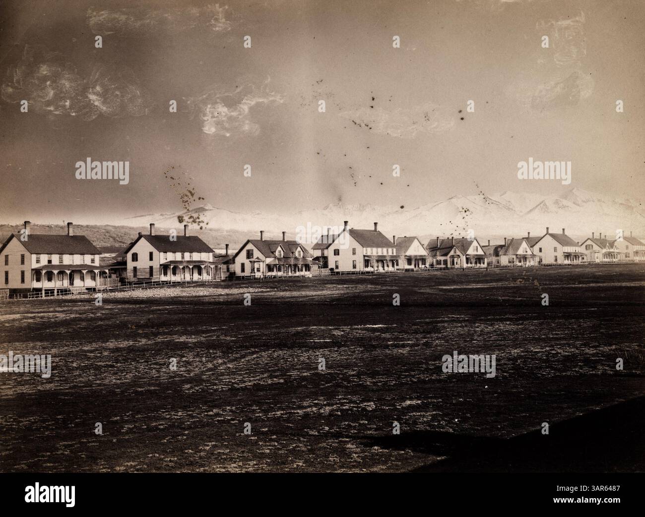 This photograph by Frazier A. Boutelle shows a view across a parade ...