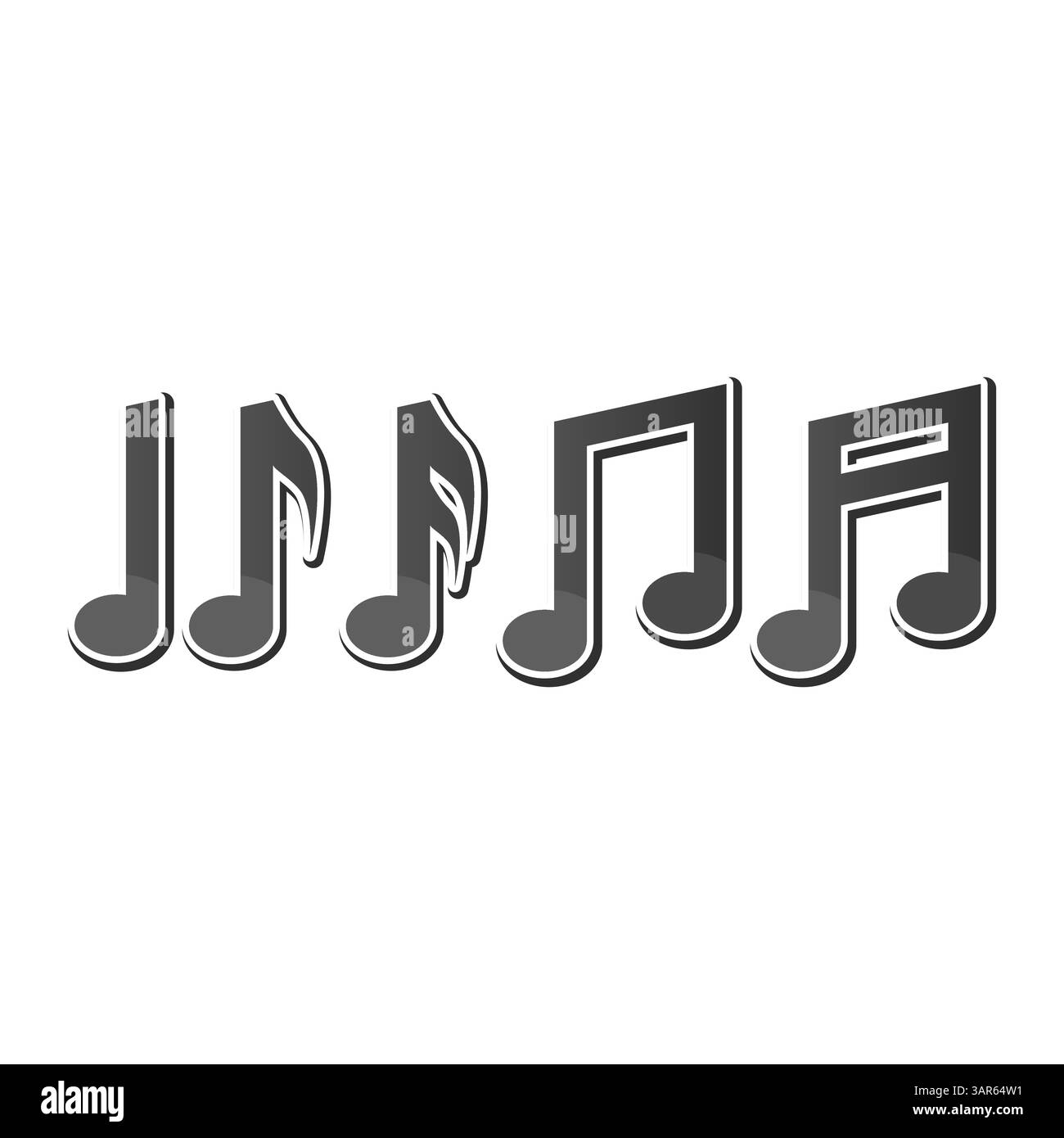 Black Musical Notes Melody Vector. Music Note Symbols Collection. Music ...