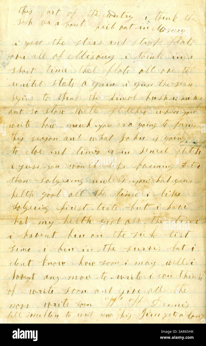 This letter, dated March 16, 1862, from W. H. Dennis to his brother ...