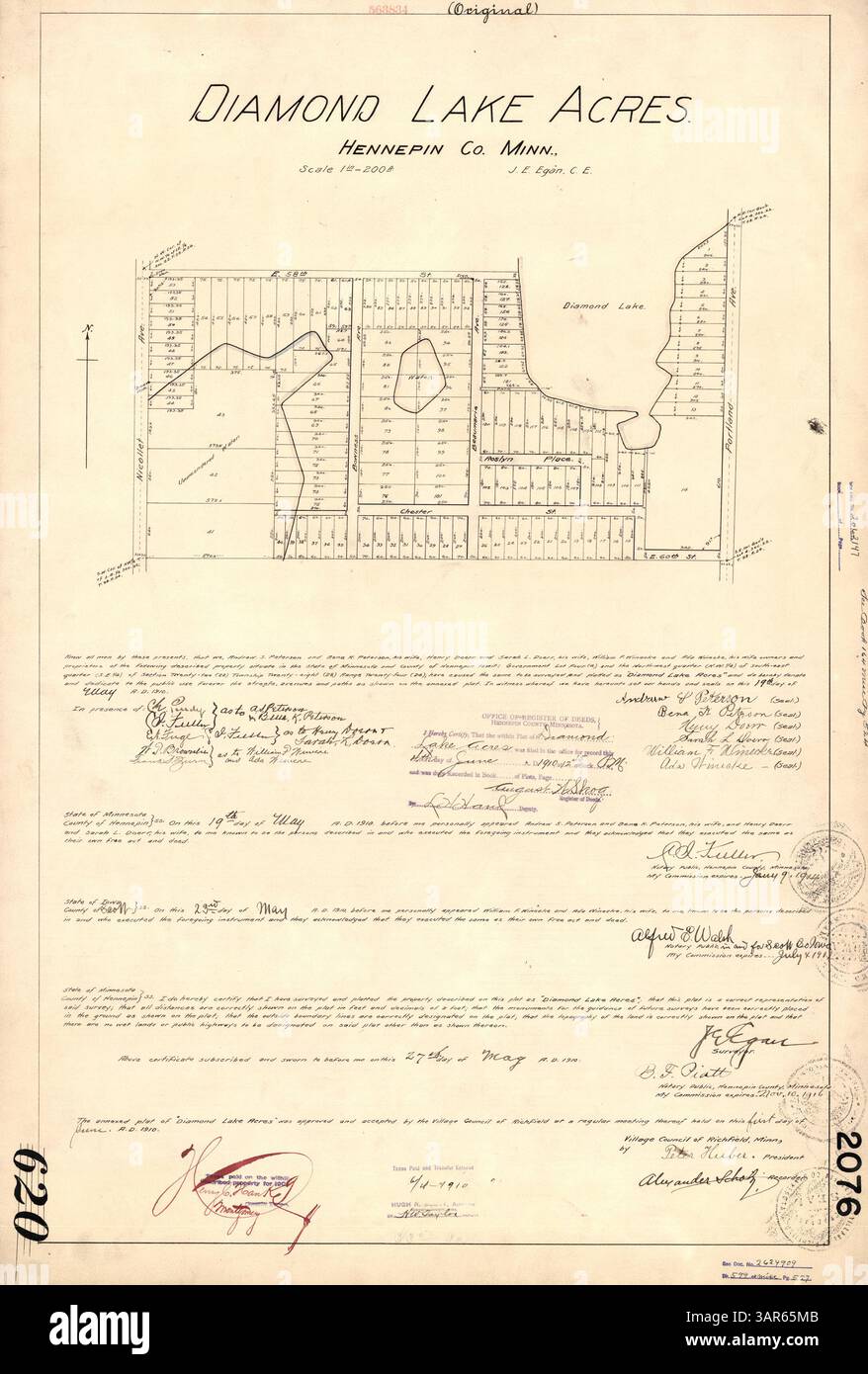 Diamond Lake Acres is a residential area in Minnesota. It is depicted ...