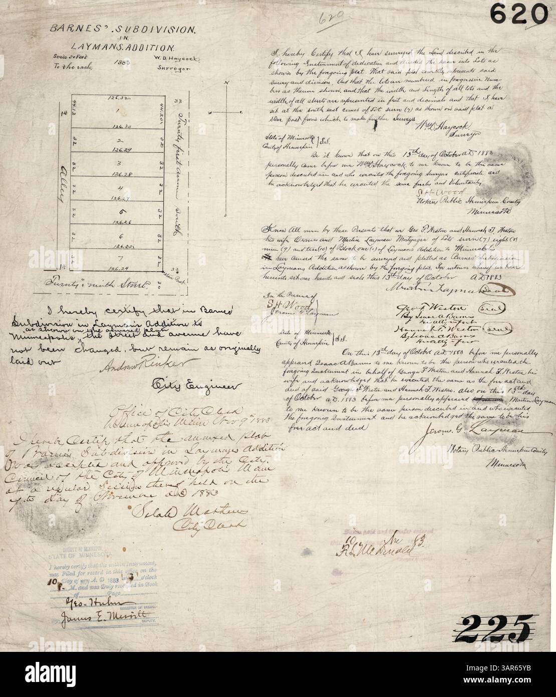A map showing the subdivision of property in Layman's Addition ...