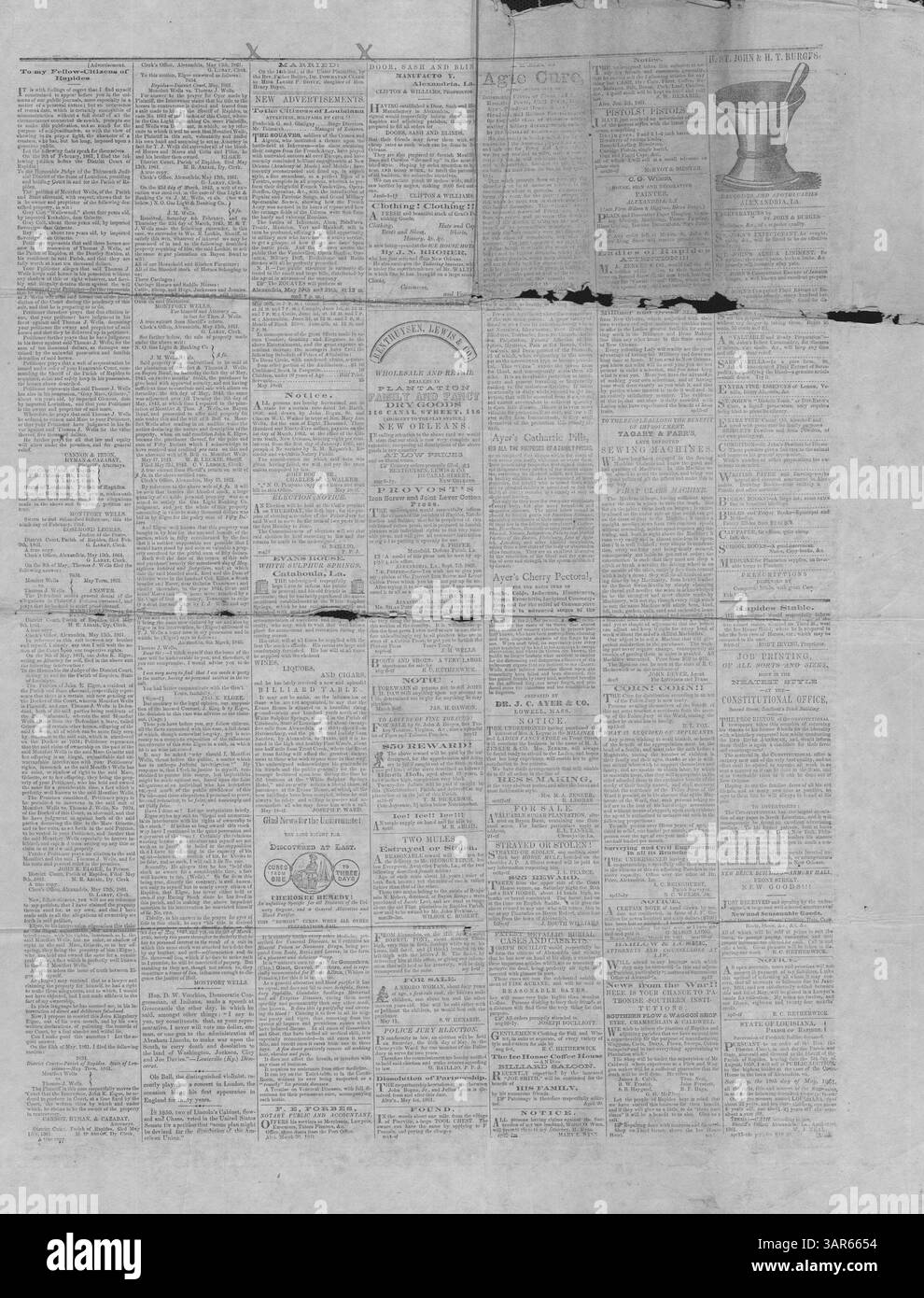 The May 18, 1861 issue of *The Constitutional* newspaper provides a ...