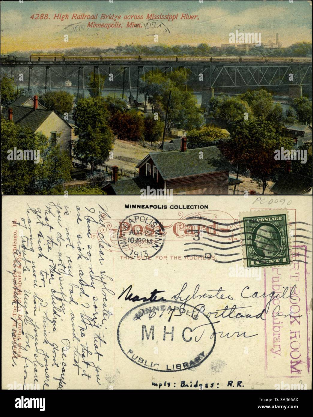 The High Railroad Bridge, spanning the Mississippi River in Minneapolis ...