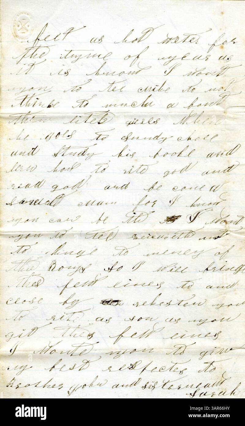 This letter from George Wolz to his sister Mary, dated June 21, 1864 ...