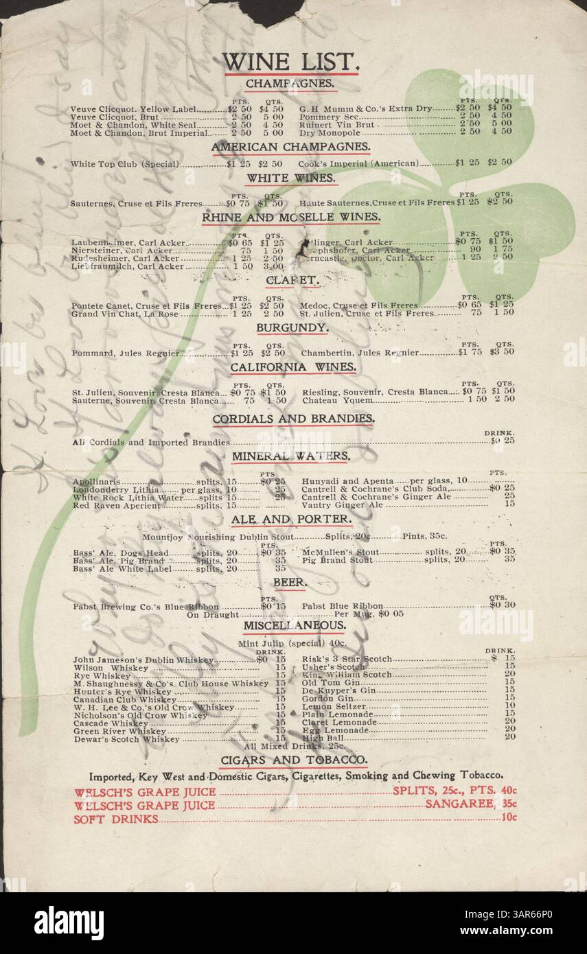 A historic restaurant menu from the Irish Industrial Exposition at the ...