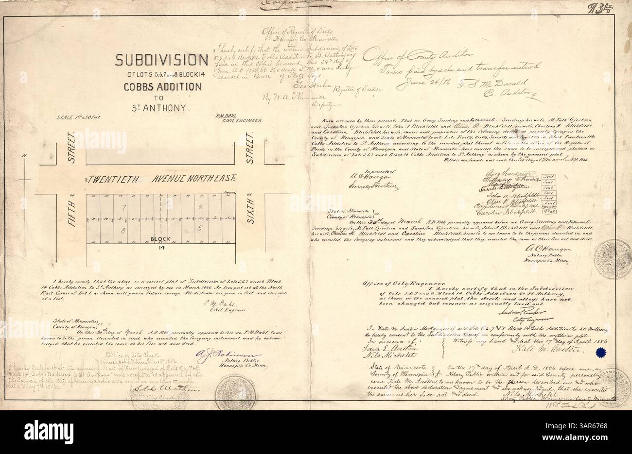 This document shows the subdivision layout for Cobb's Addition to St ...