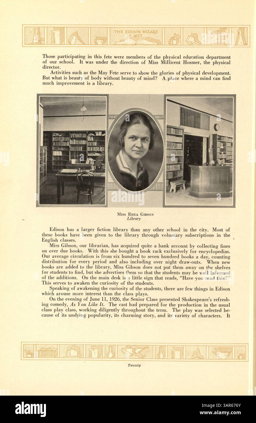 The Wizard yearbook from Edison High School, published in 1927 ...
