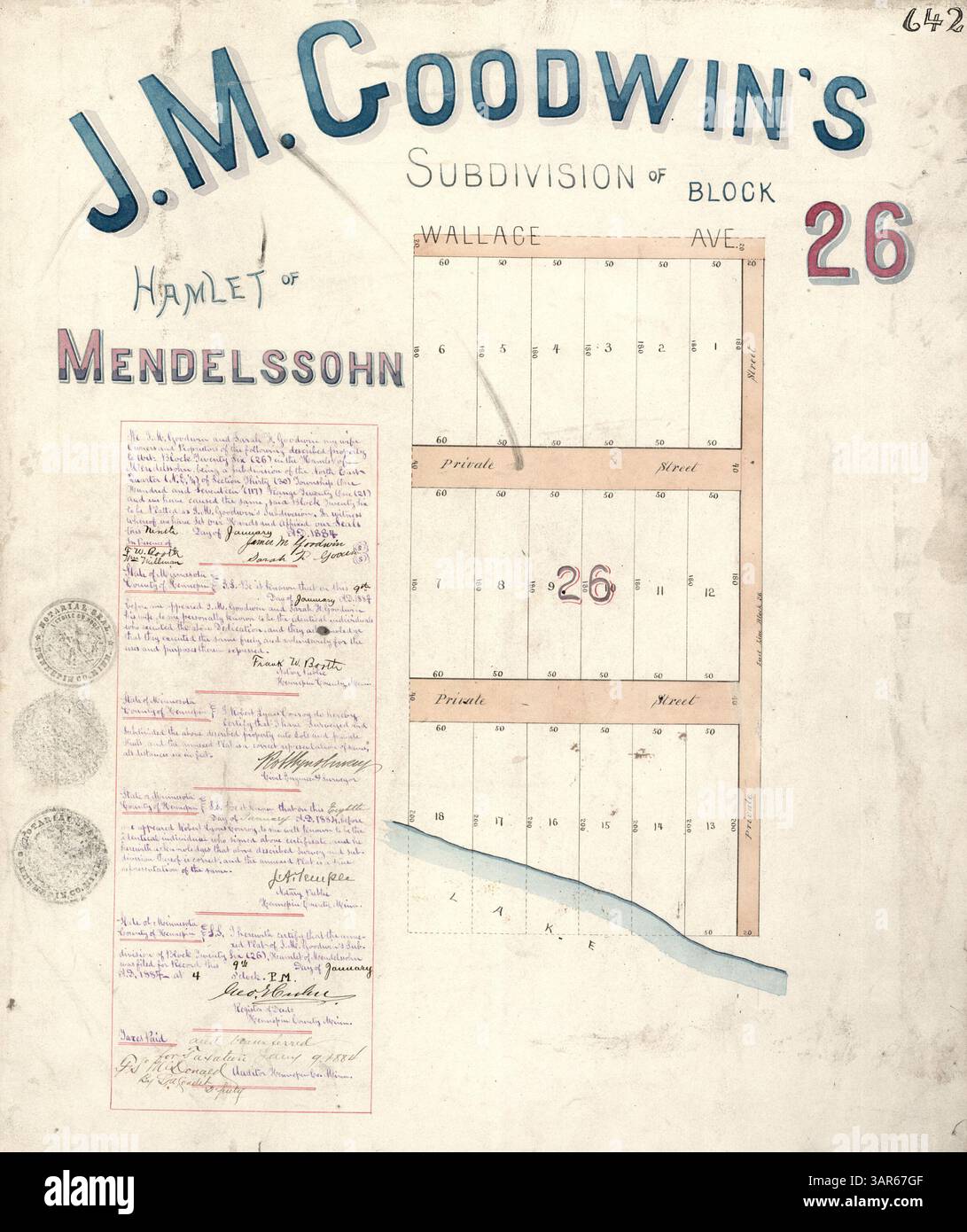 J. M. Goodwin's subdivision of Block 26 in the Hamlet of Mendelssohn ...
