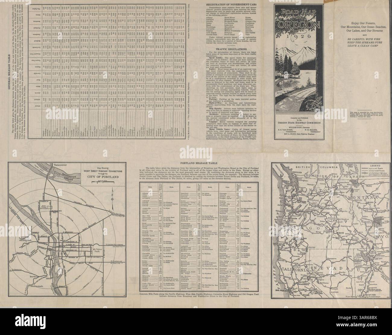 This State Highway Department map highlights Oregon’s main automobile ...